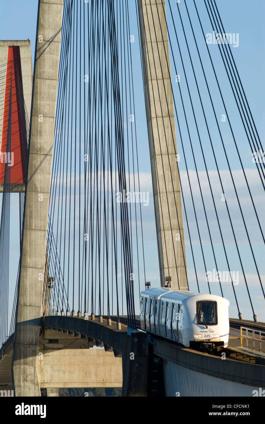 The Skytrain runs over the Skytrain bridge between New Westminster and ...