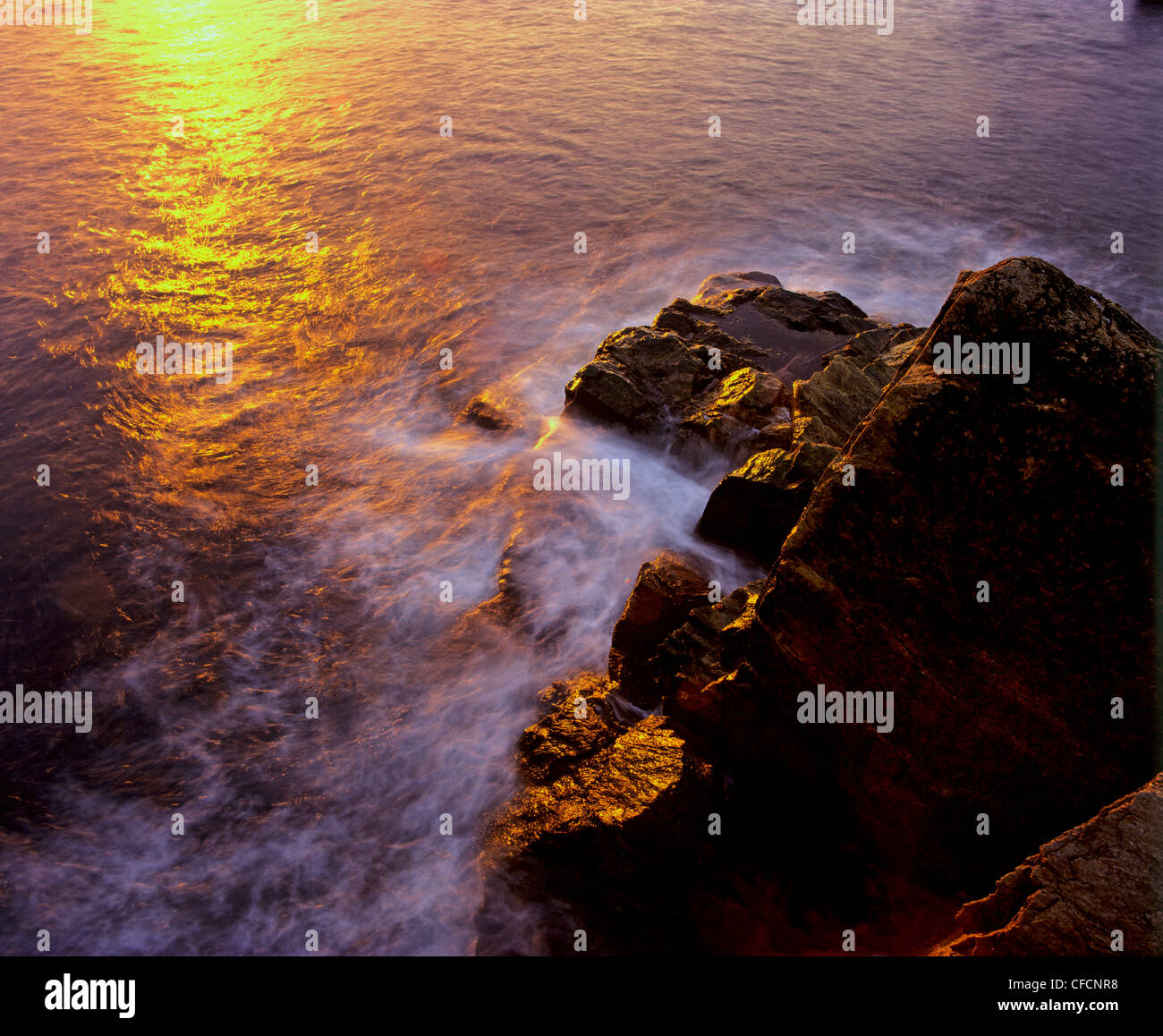 Peggy's Cove rocks at sunset. Nova Scotia, Canada Stock Photo - Alamy