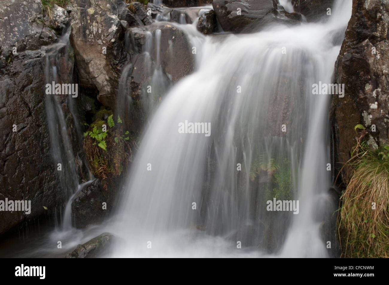 Detail of waterfall below Cautley Spout in the Howgill Fells Cumbria ...