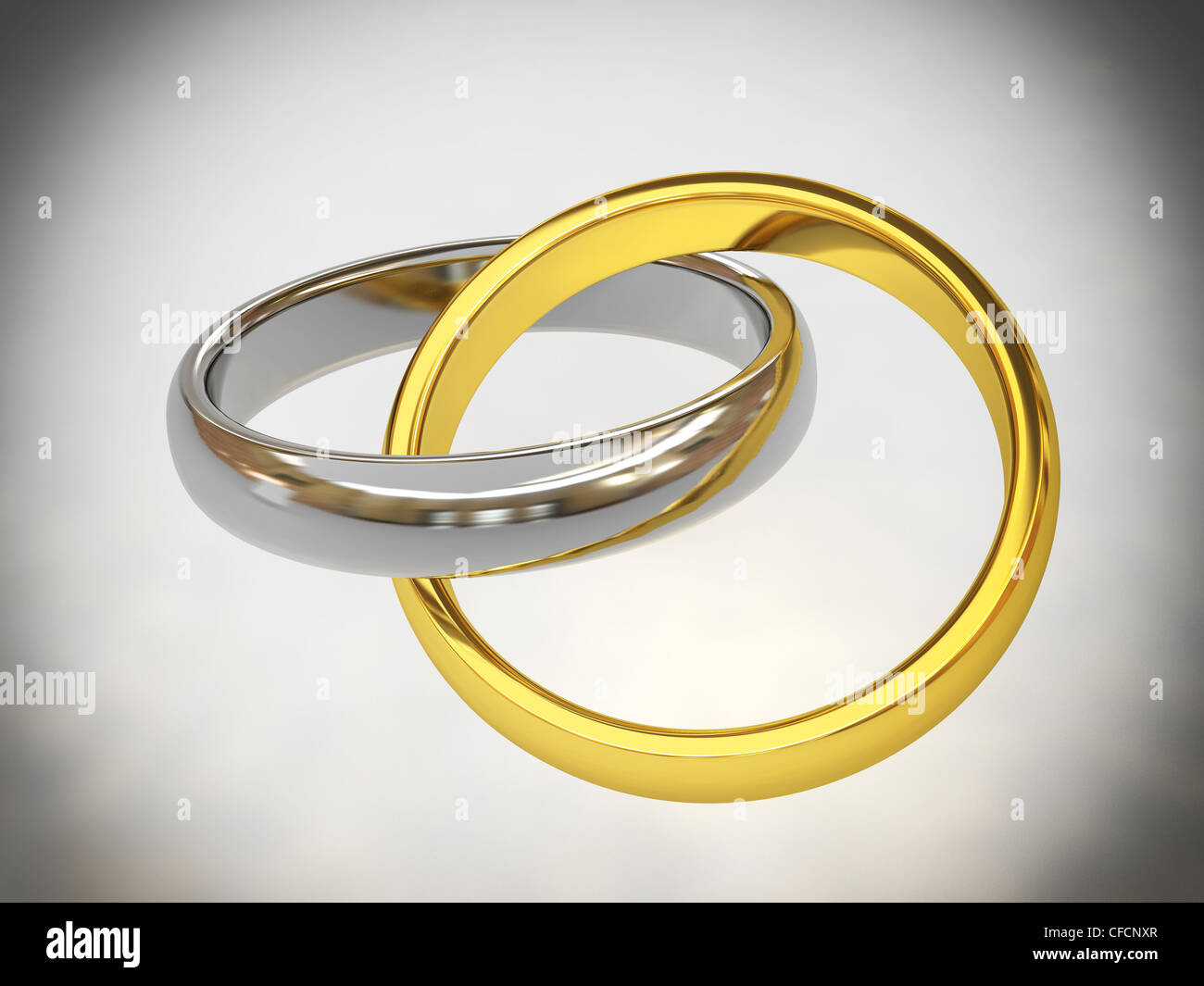 gold and silver wedding rings 3d Stock Photo - Alamy