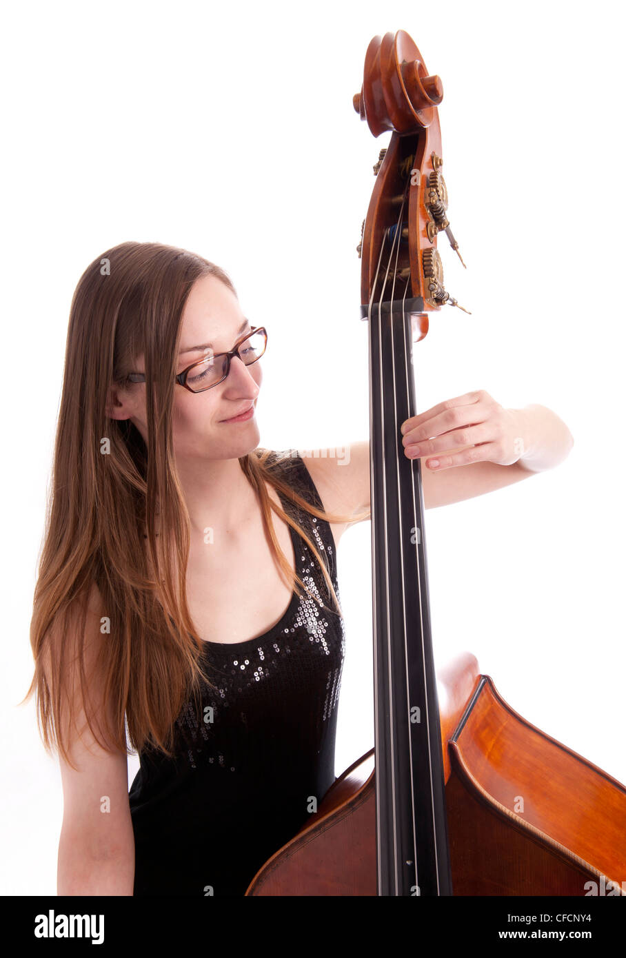 Playing double bass white hi-res stock photography and images - Alamy