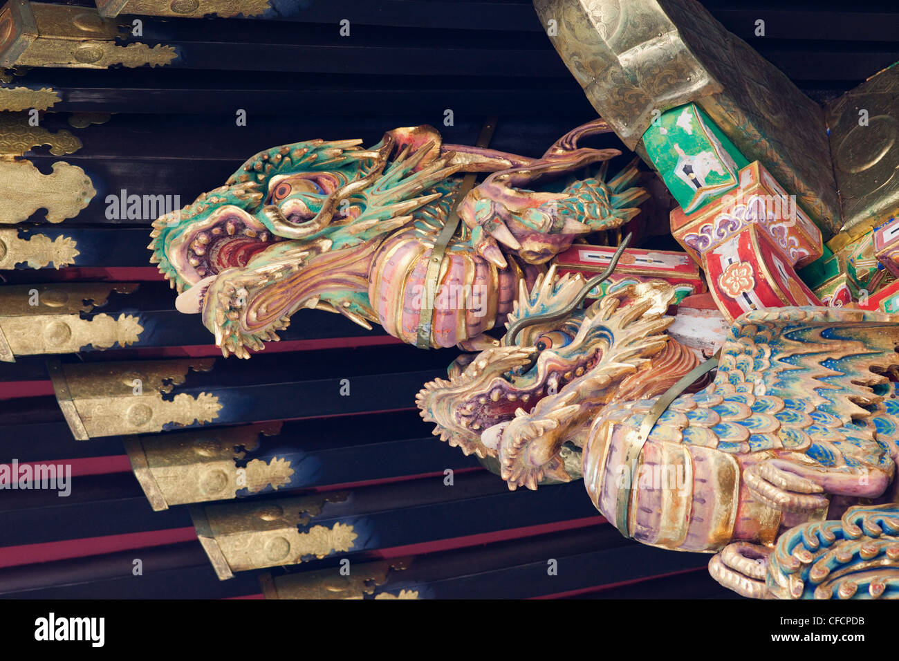 Japan, Nikko, Toshogu Shrine, Wooden Dragon Carvings Stock Photo - Alamy