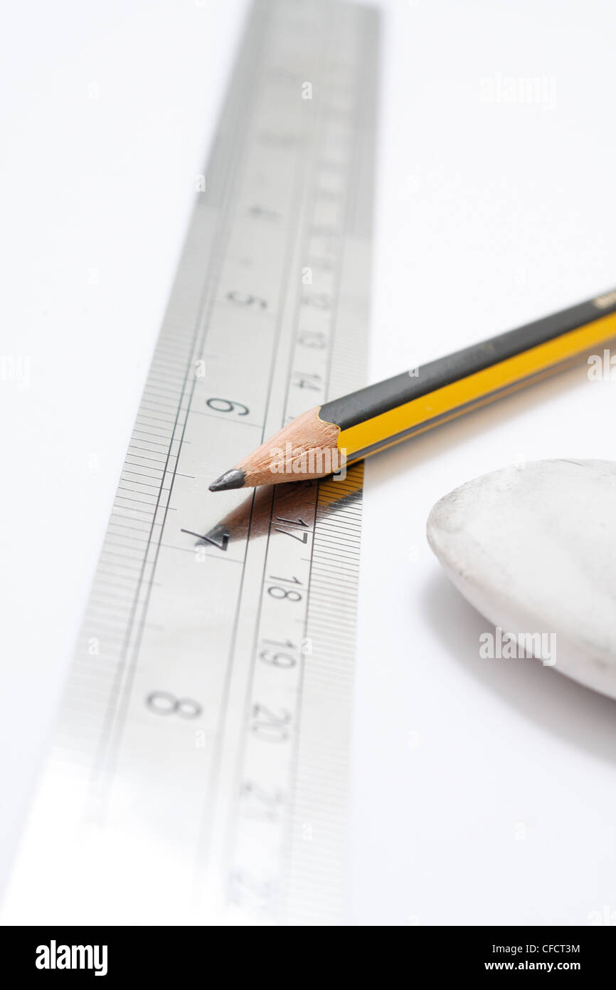 Pencil and rubber Stock Photo - Alamy