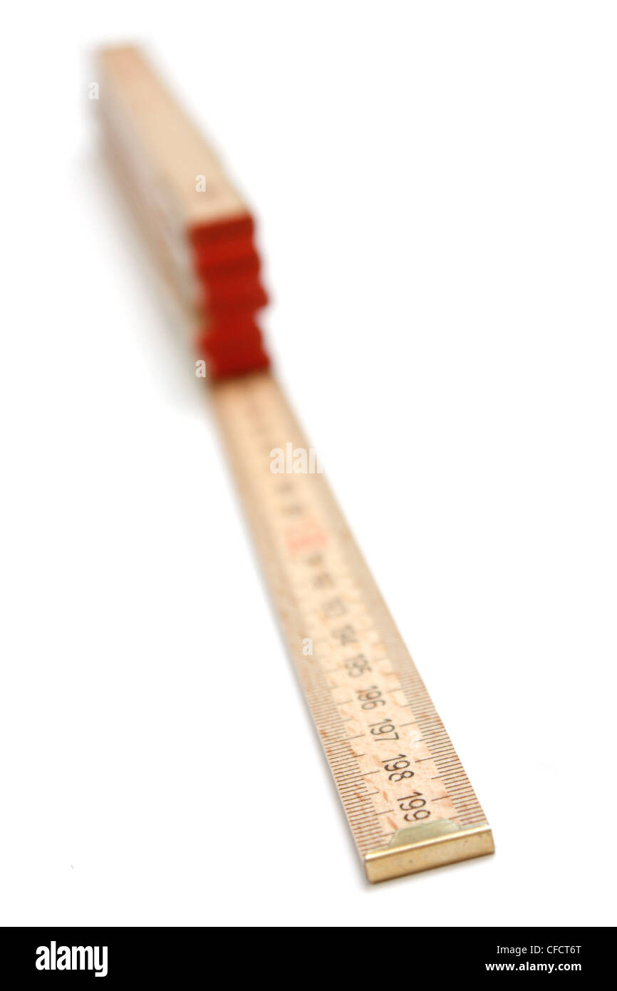 Wooden ruler isolated on white Stock Photo - Alamy