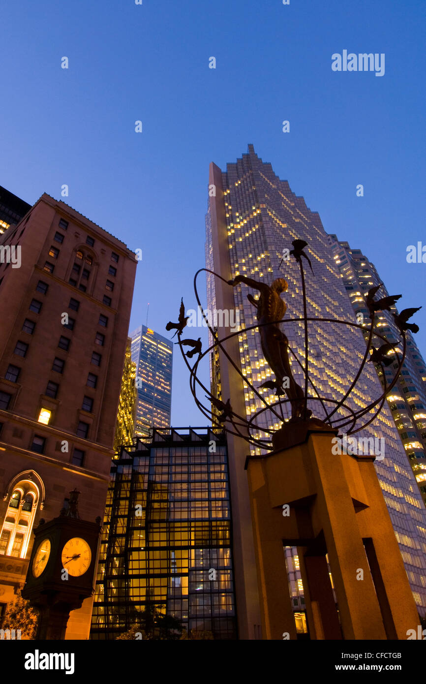 BCE building and other downtown high rise buildings at dusk, Toronto ...