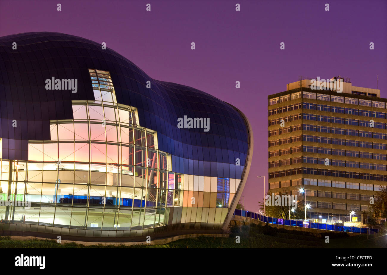 The Sage Gateshead at night, Newcastle-upon-Tyne, Tyne and Wear ...