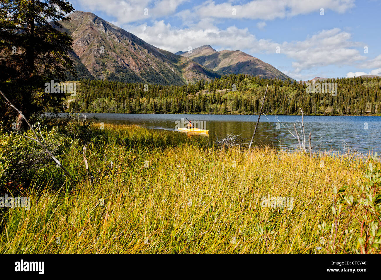 Kayaking on Annie Lake, Yukon, Canada Stock Photo - Alamy