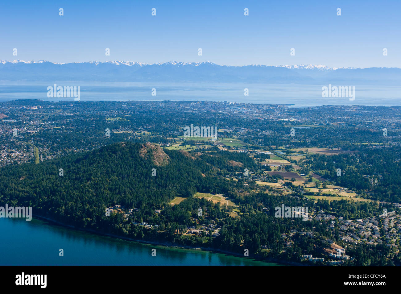 Aerial of Mt Douglas and Victoria, British Columbia, Canada Stock Photo ...