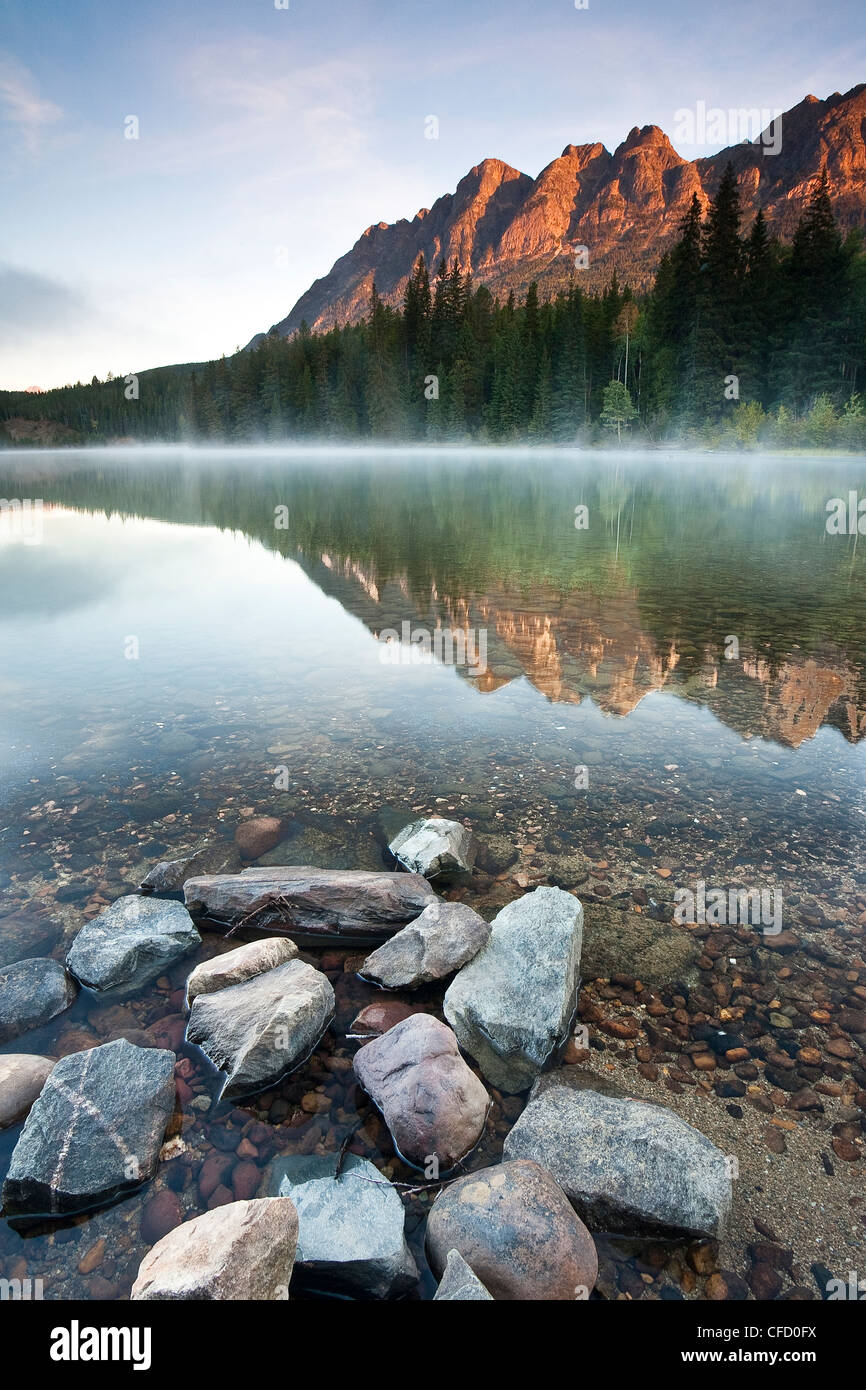 Sunrise over Yellowhead Lake and Yellowhead Mountain in Mt. Robson ...