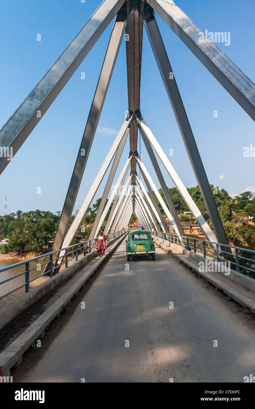 The bridge of the Sambirano river of Ambanja, northern Madagascar Stock ...