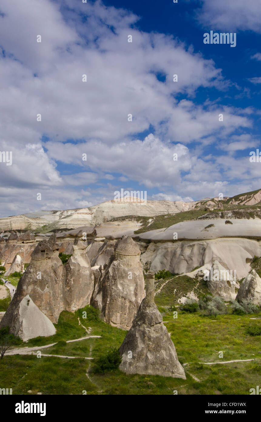 Hoodoos in unique landscape near Goreme, Cappadocia, also Capadocia ...