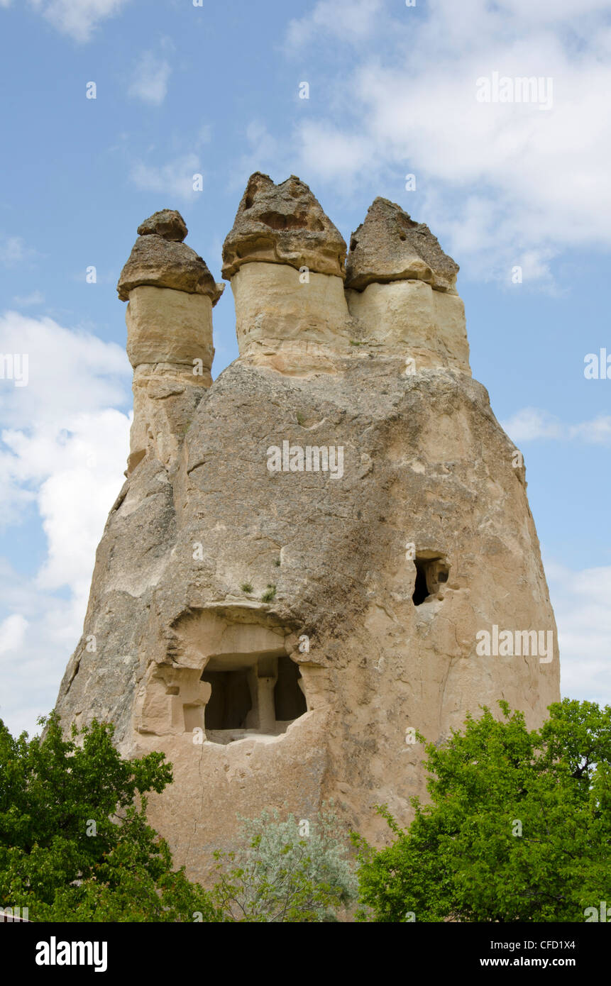 Hoodoos in unique landscape near Goreme, Cappadocia, also Capadocia ...