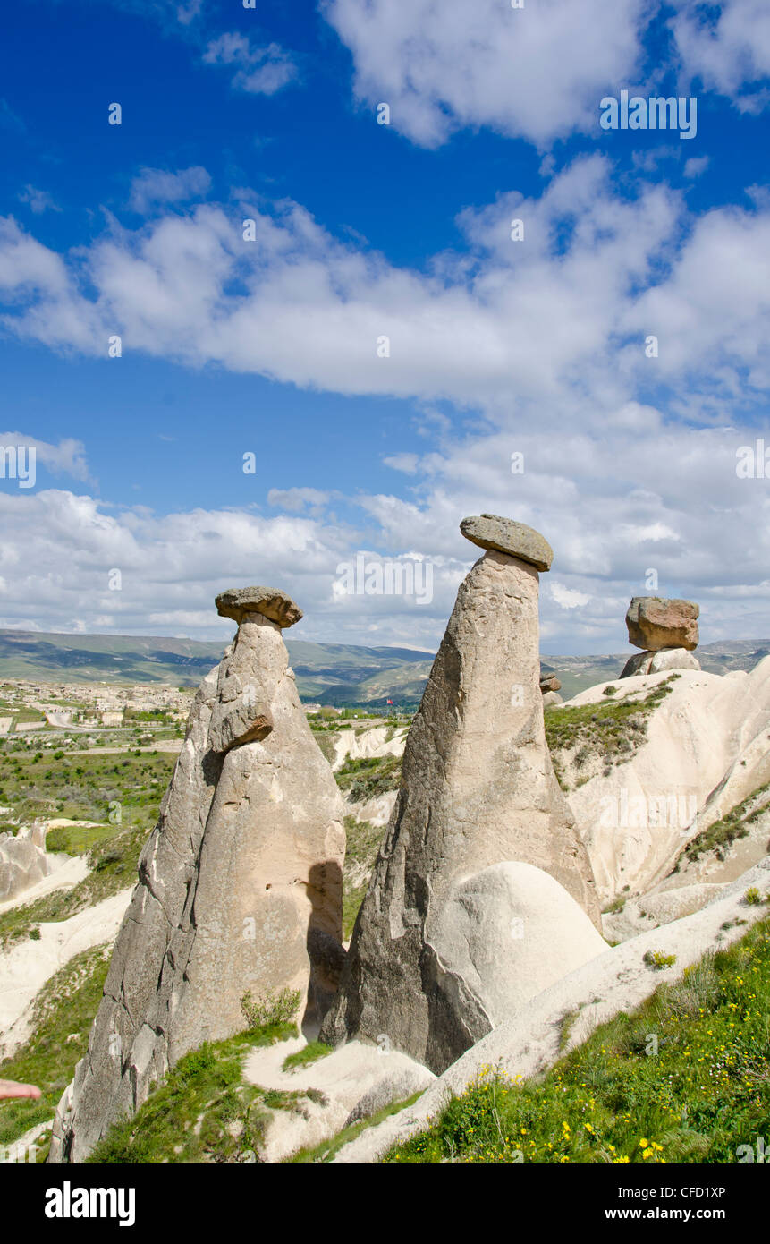 Hoodoos in unique landscape near Goreme, Cappadocia, also Capadocia ...