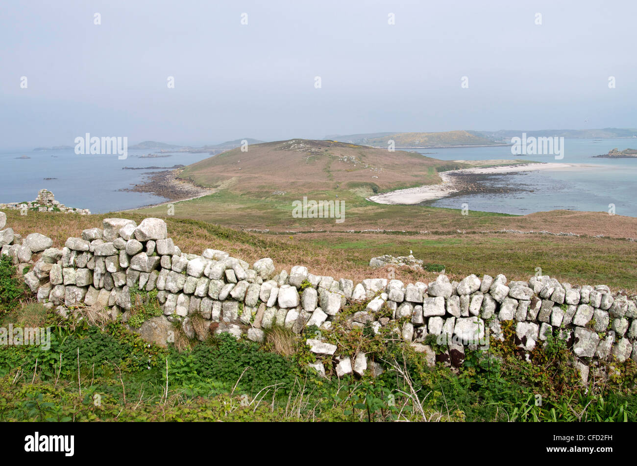 Stone walls, Samson, Isles of Scilly, United Kingdom, Europe Stock ...