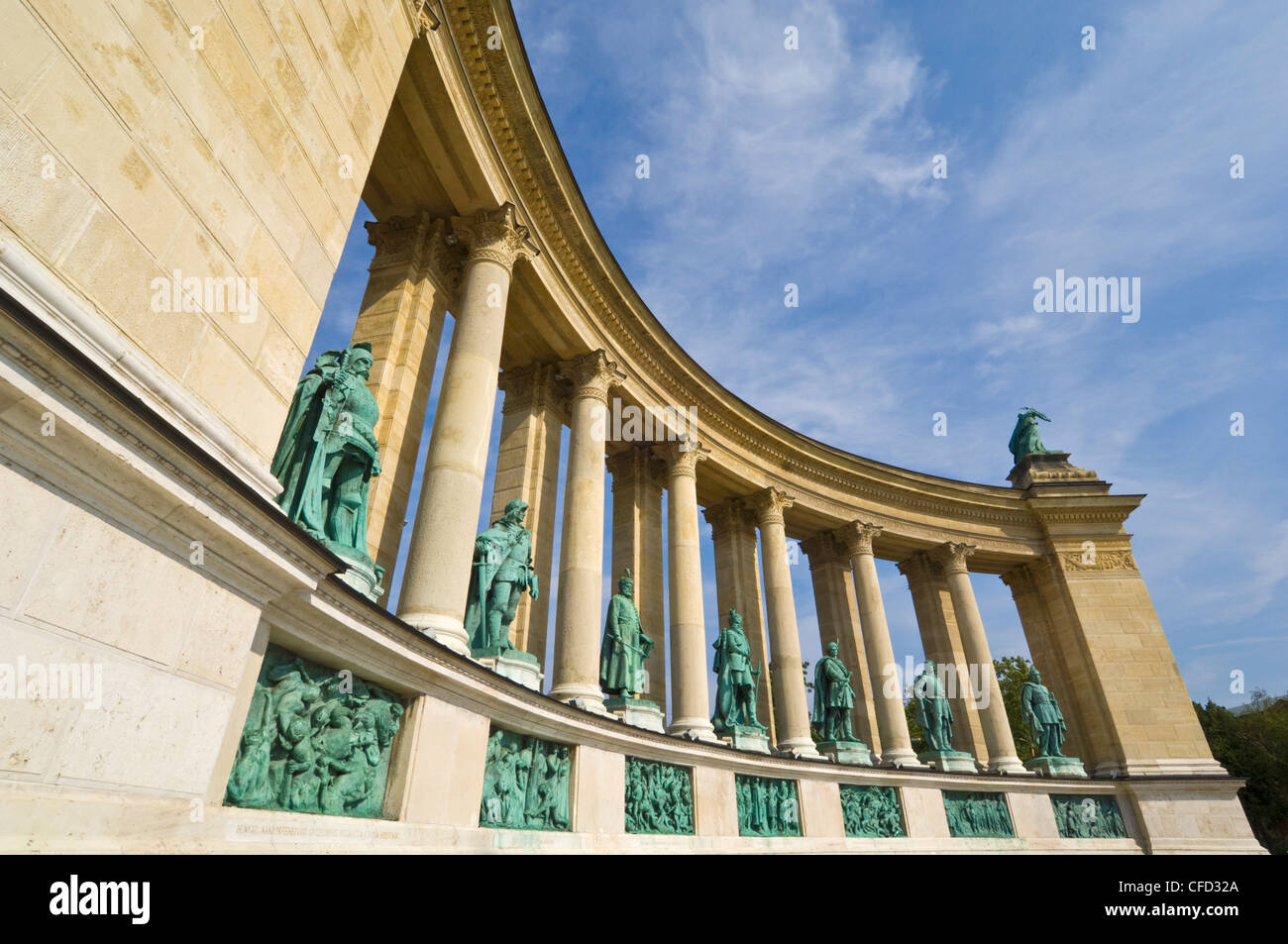The Millennium monument, with statues of tribe chieftains who settled ...