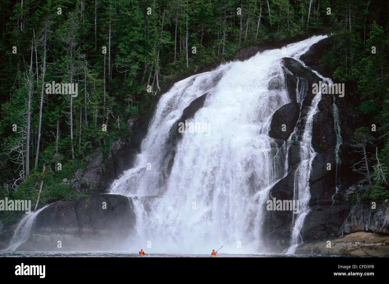 Fiordland Provincial Recreational Area., Kynoch Inlet waterfall with ...
