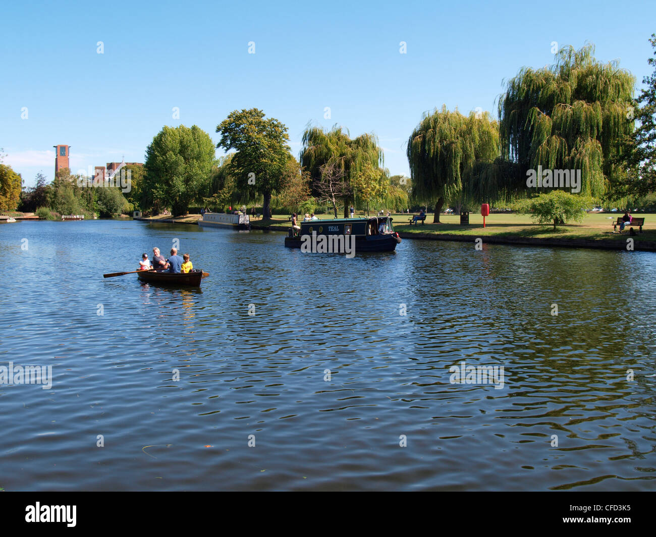 Stratford upon Avon Canal and recreation ground, Warwickshire, UK Stock ...