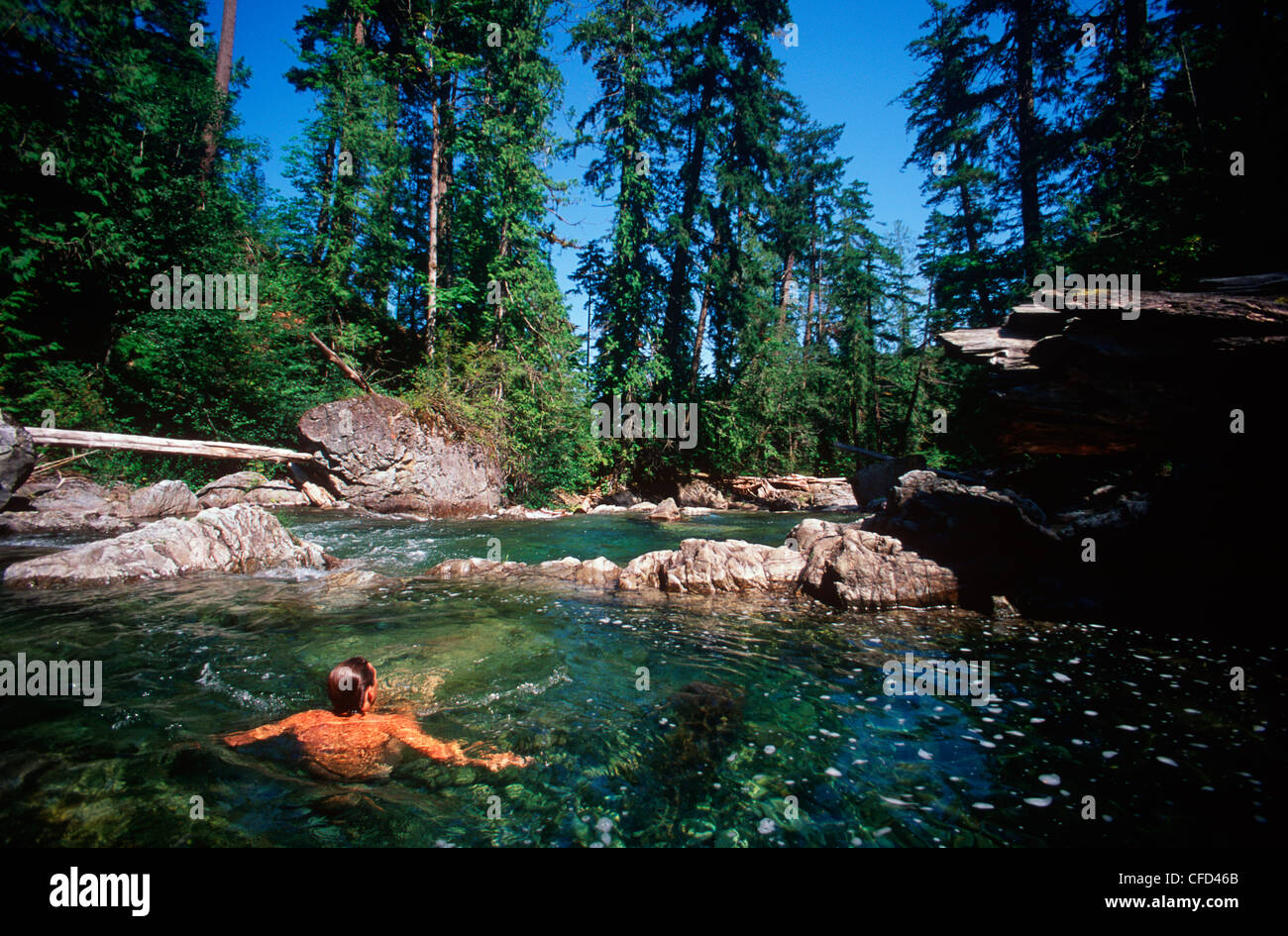 Little qualicum river swimmer vancouver hi-res stock photography and ...
