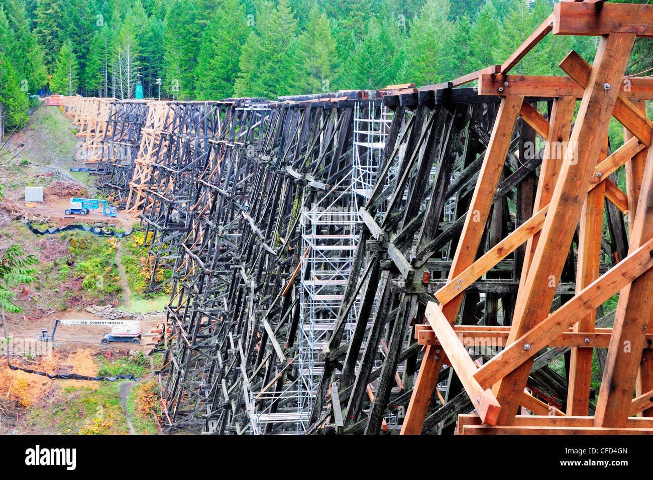 The Kinsol Trestle during its rehabilitation Stock Photo - Alamy