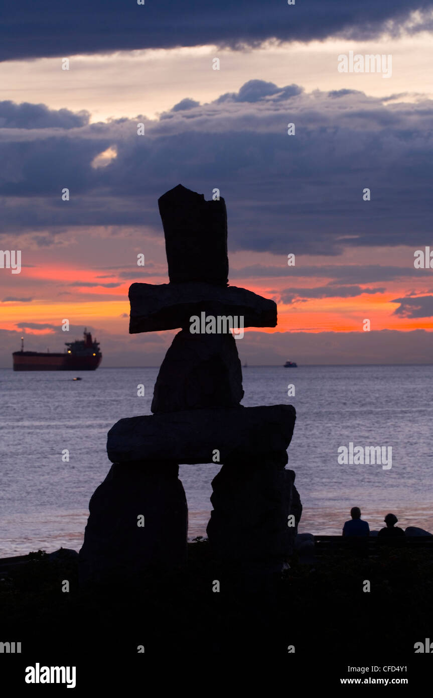 An Inukshuk, the Symbol of the 2010 Vancouver Olympics, English Bay ...
