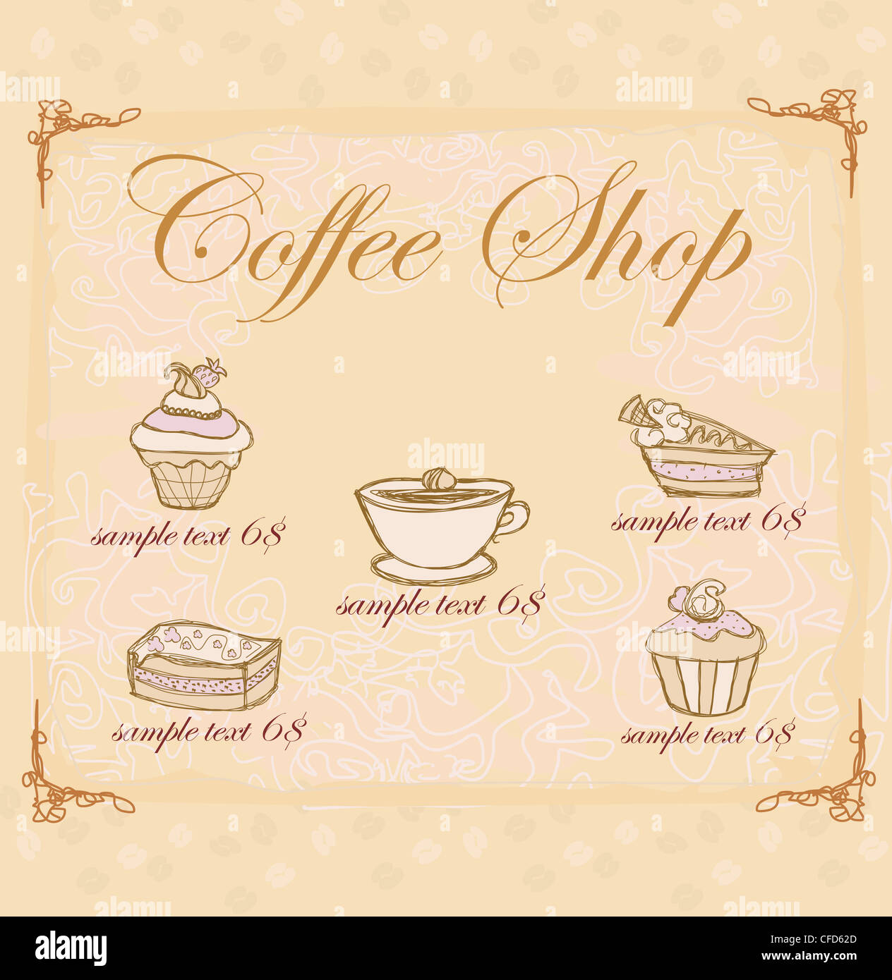 menu coffee shop set Stock Photo - Alamy