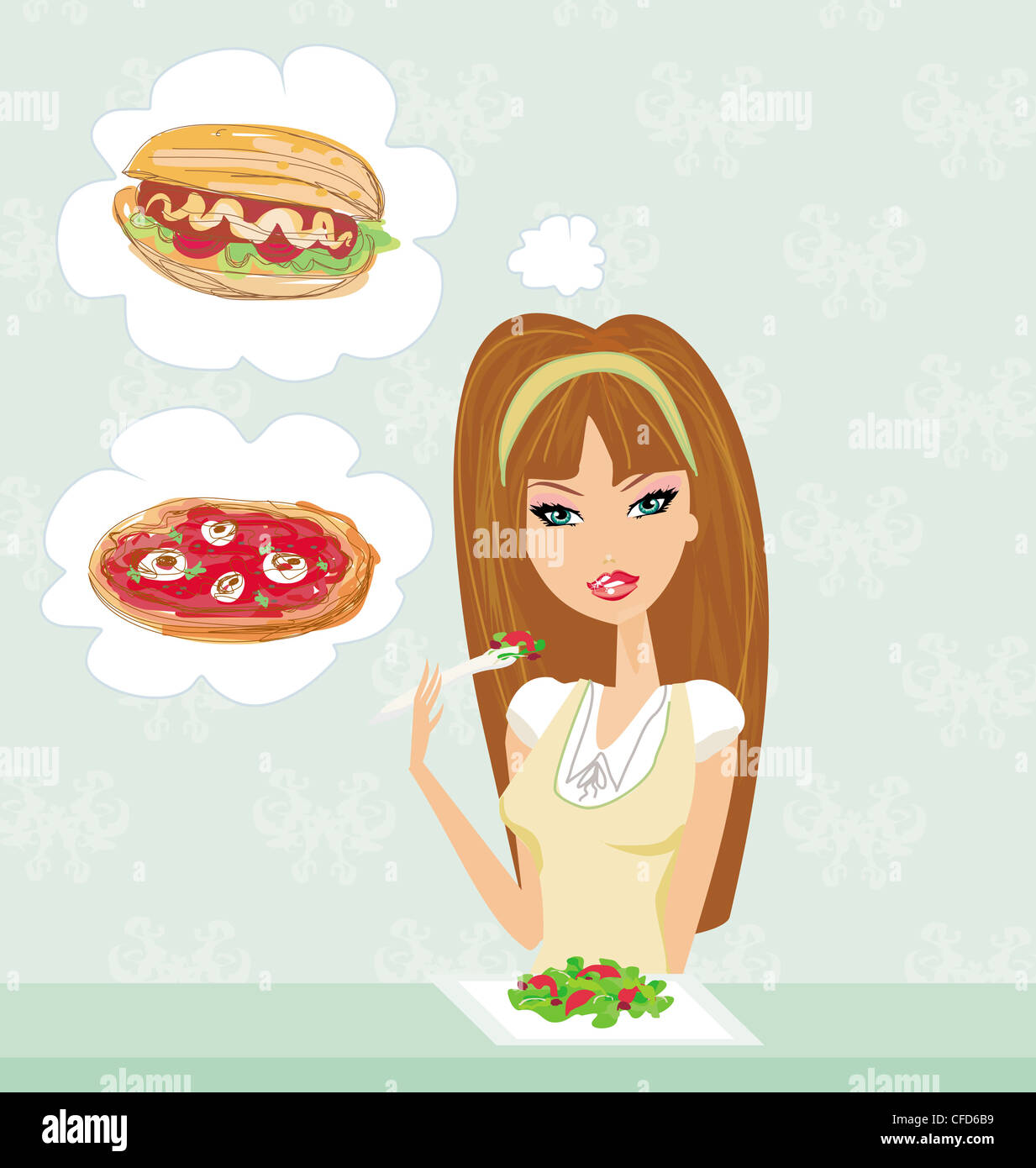Diet eating temptation Stock Photo - Alamy