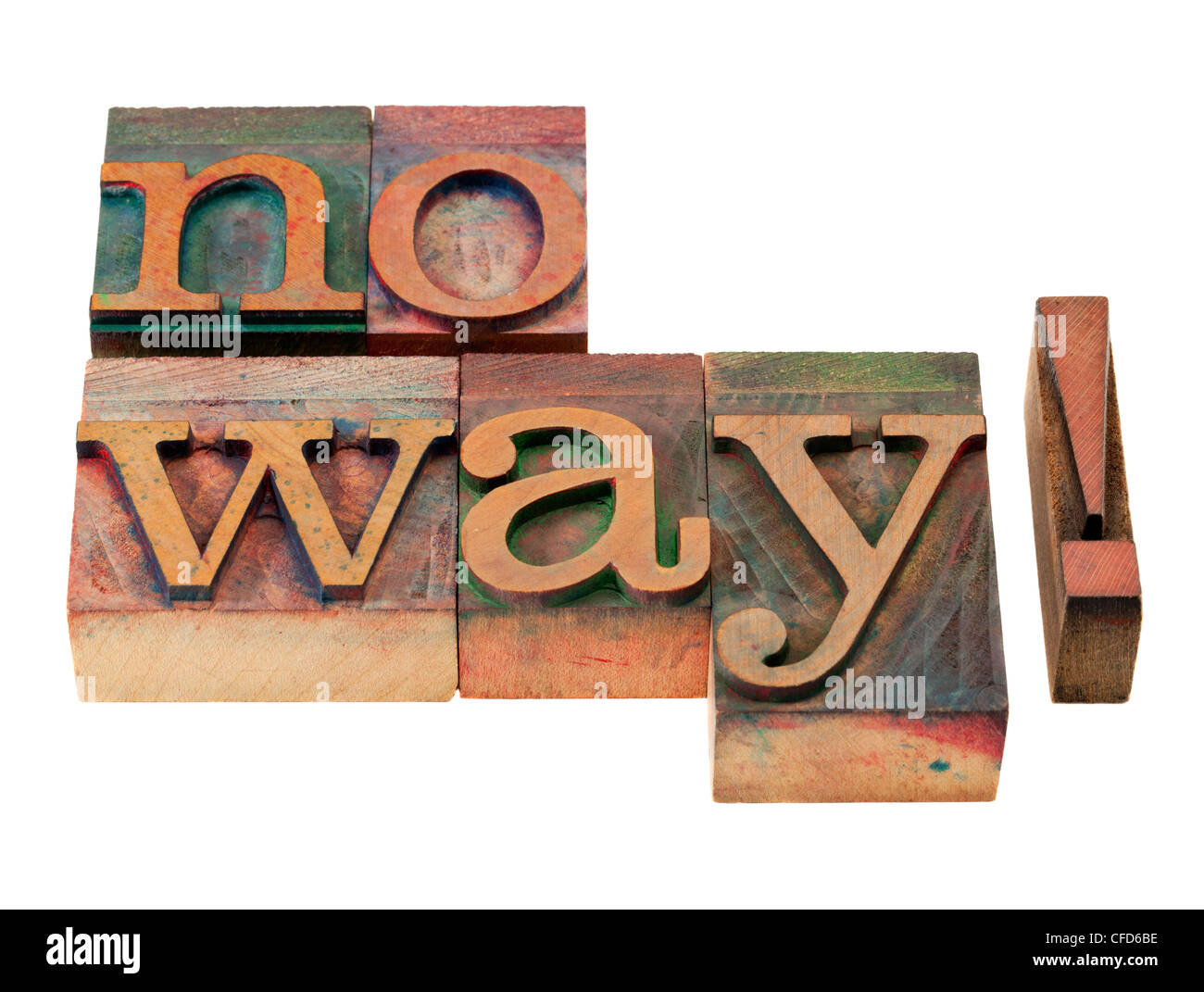 No way - negative response, absolutely not - vintage wooden letterpress ...