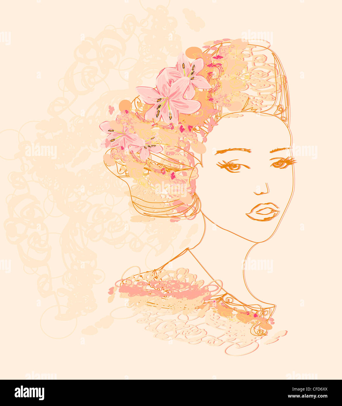 Abstract Beautiful Woman portrait Stock Photo - Alamy