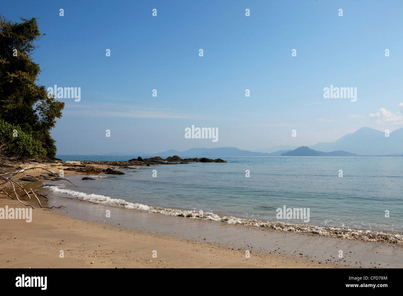 Beach of Koh Ra eco lodge with a view over to the mainland, Koh Ra ...