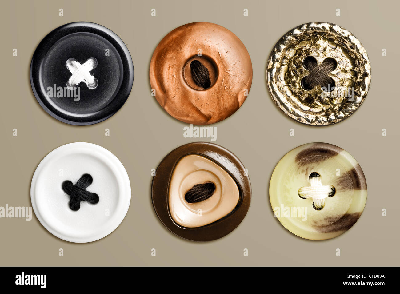 Highly detailed set of sewed clothes buttons, isolated Stock Photo - Alamy