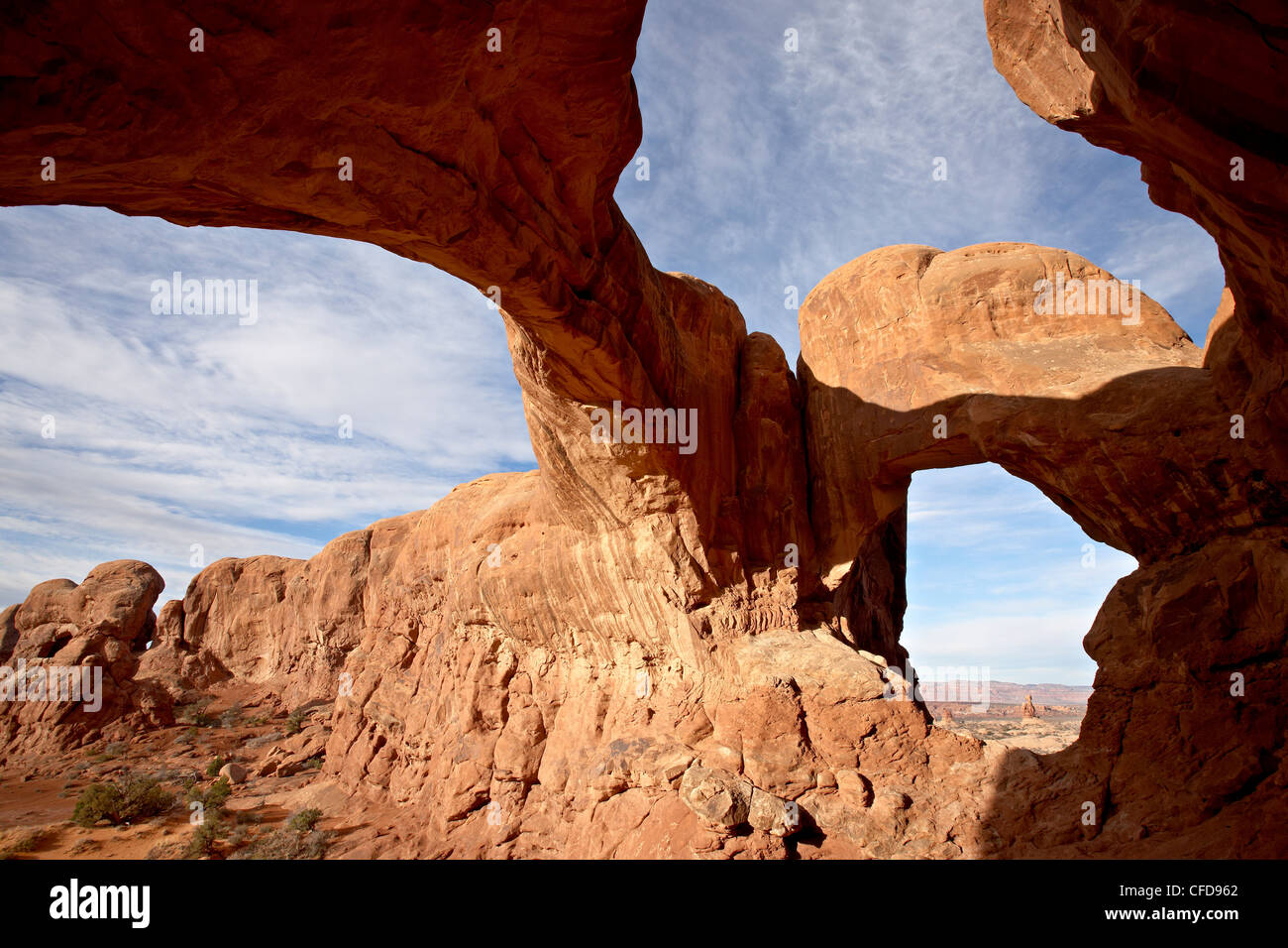 Double Arch, Arches National Park, Utah, United States of America Stock ...