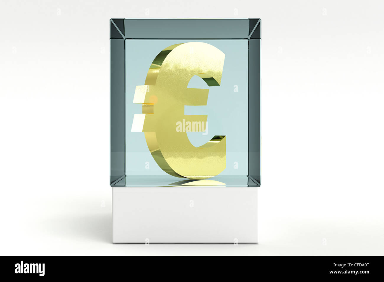3d render of a euro with a display case Stock Photo - Alamy