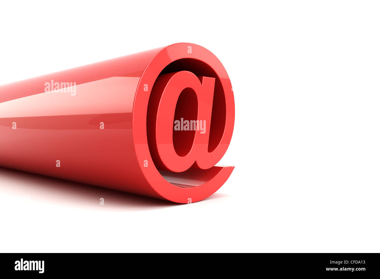 3d illustration of red email sign over white Stock Photo - Alamy