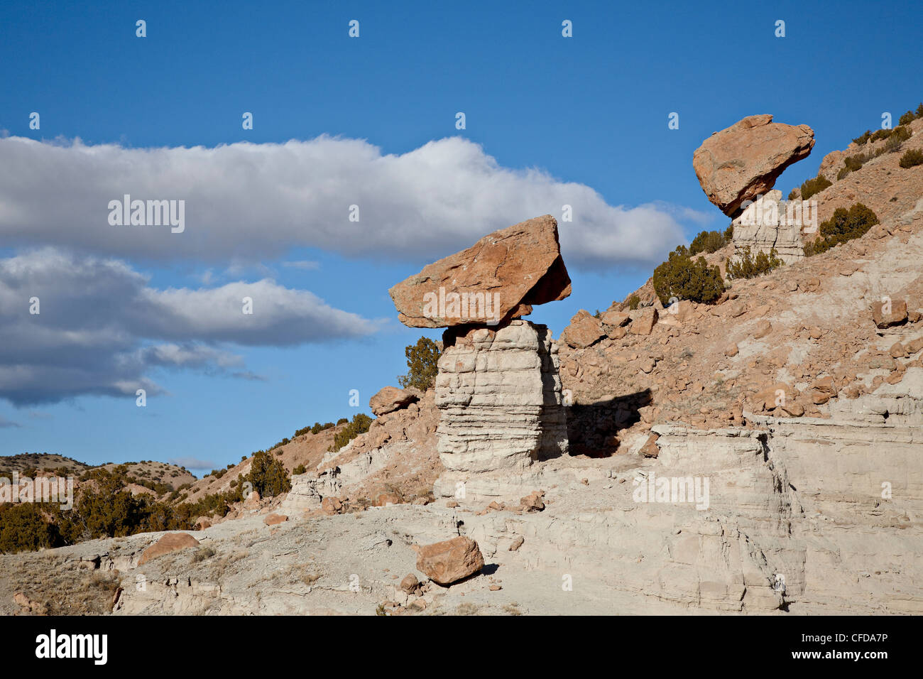 Balanced rocks in Plaza Blanca Badlands (The Sierra Negra Badlands ...