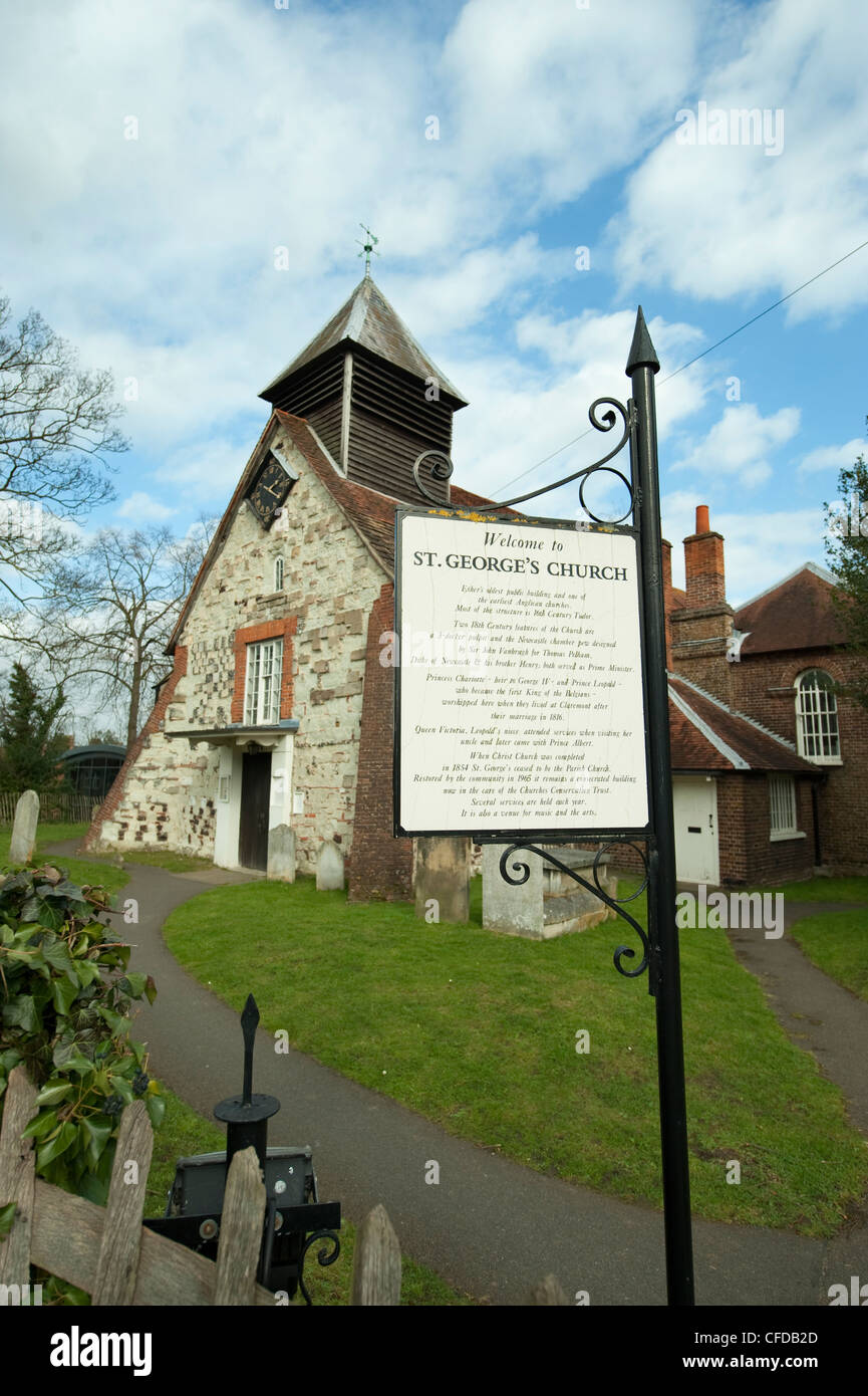 St Georges Church in Esher, a 16th century church with original Tudor ...