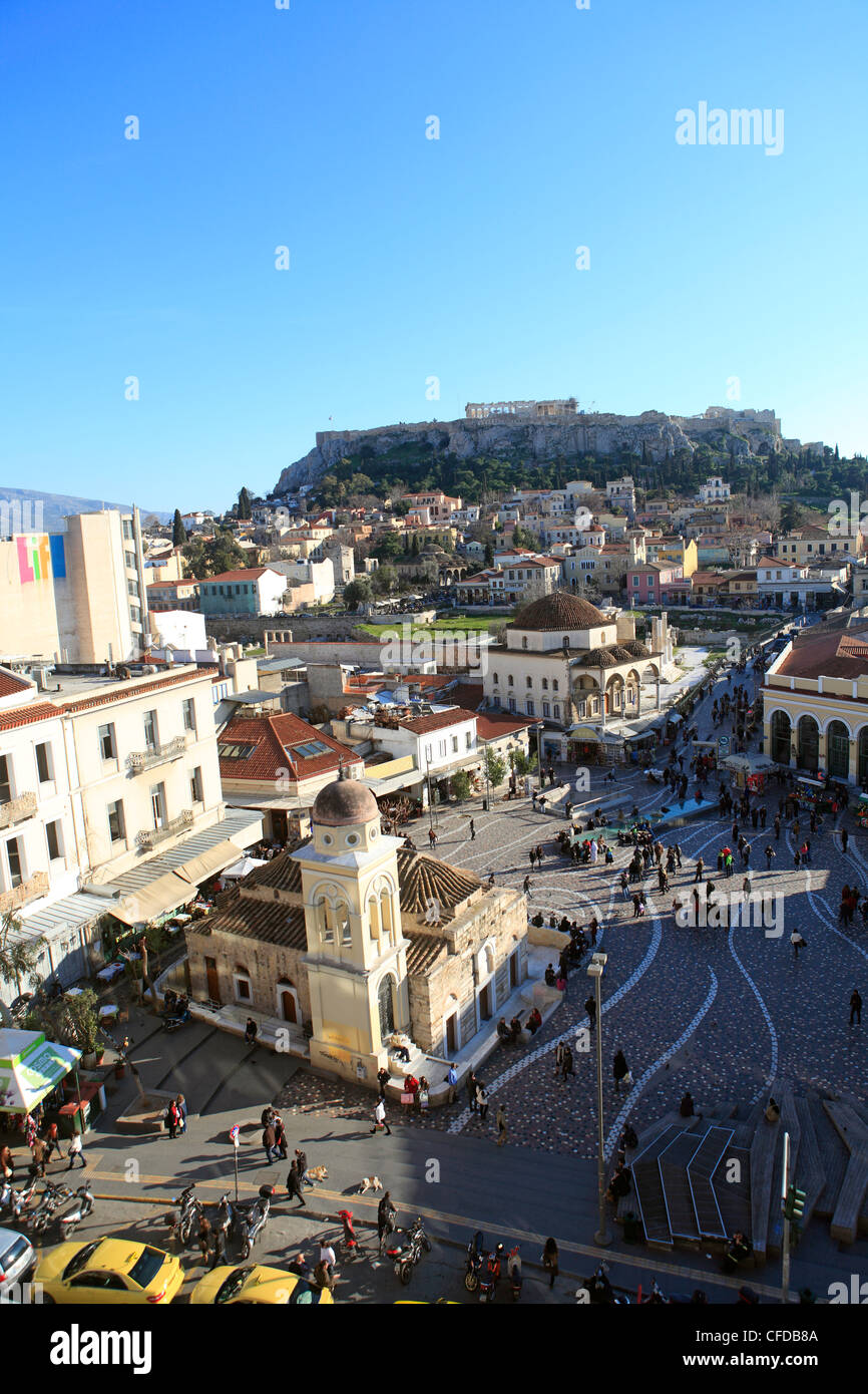 europe greece athens an aerial view of monastiraki square and the ...