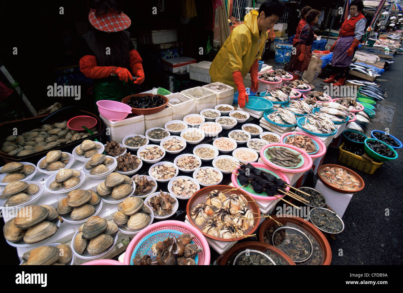 Korea, Busan, Jagalchi Market, Seafood Stall Stock Photo - Alamy