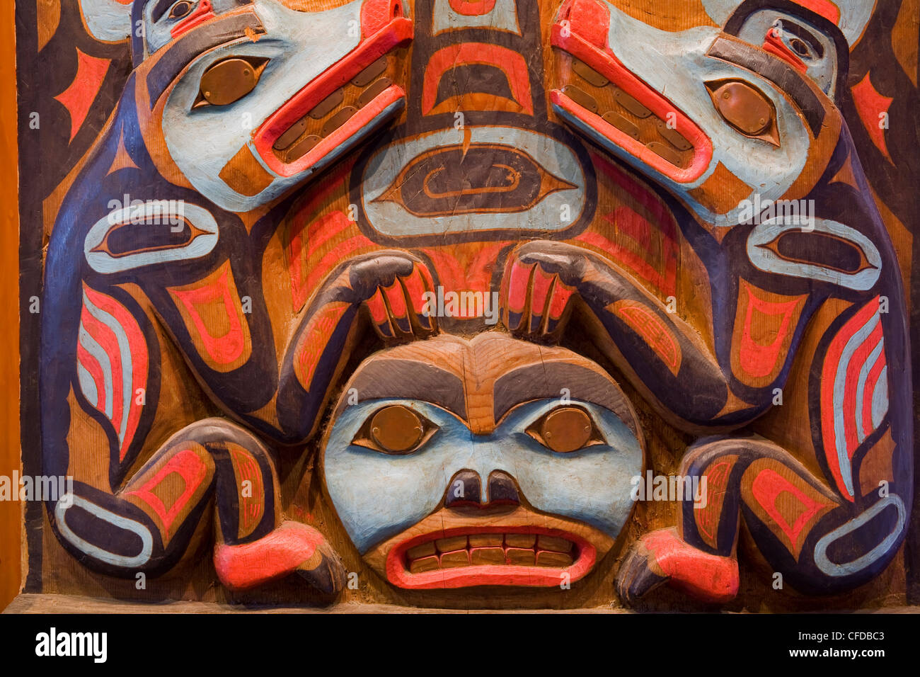 Tlingit Housepost in Sitka National Historical Park, Sitka, Baranof ...