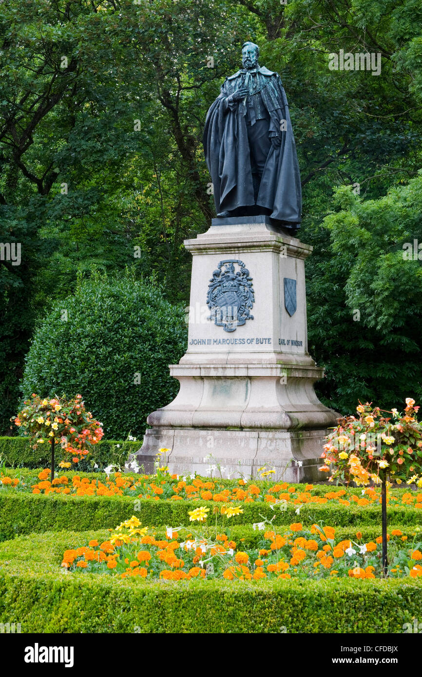 John Marquess of Bute statue in Gorsedd Gardens in Cardiff City, Wales ...