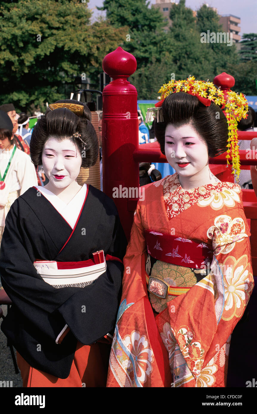 Japan, Honshu, Tokyo, Geishas at Jidai Matsuri Festival at Sensoji ...
