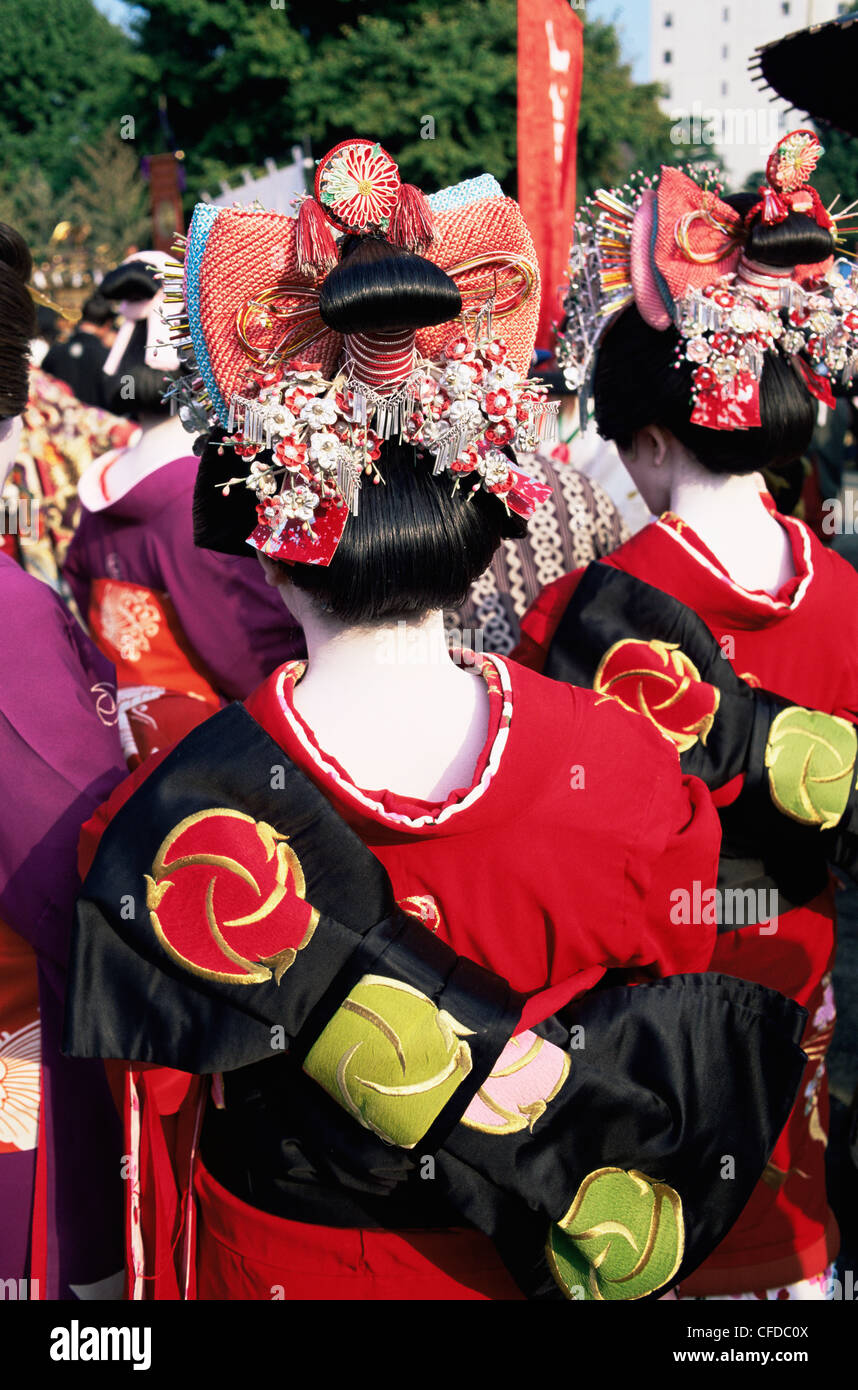 Japan, Honshu, Tokyo, Geishas at Jidai Matsuri Festival at Sensoji ...