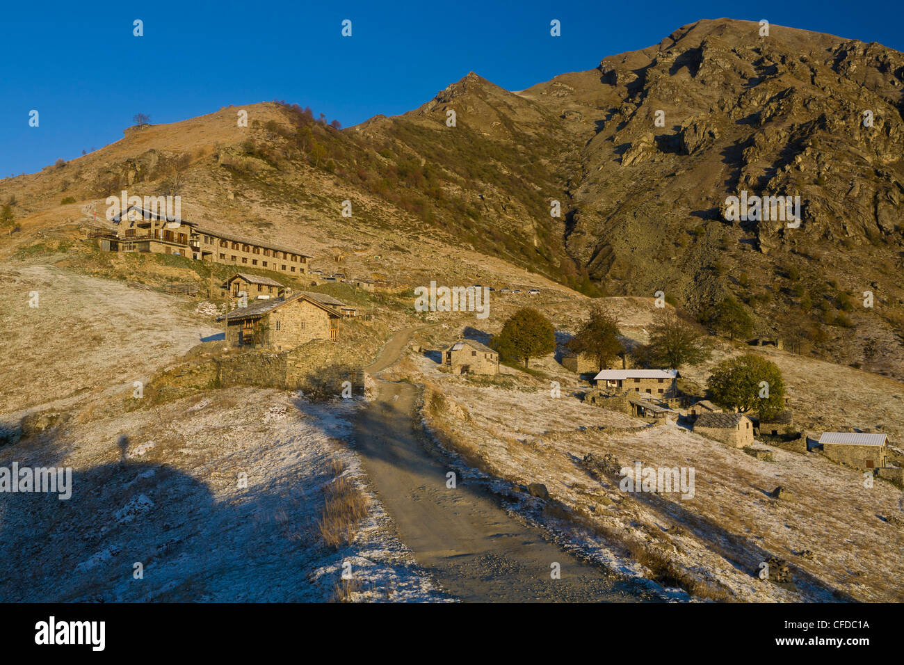 View to mountain lodge Rifugio Agrituristico Salvin, Monastero di Lanzo ...