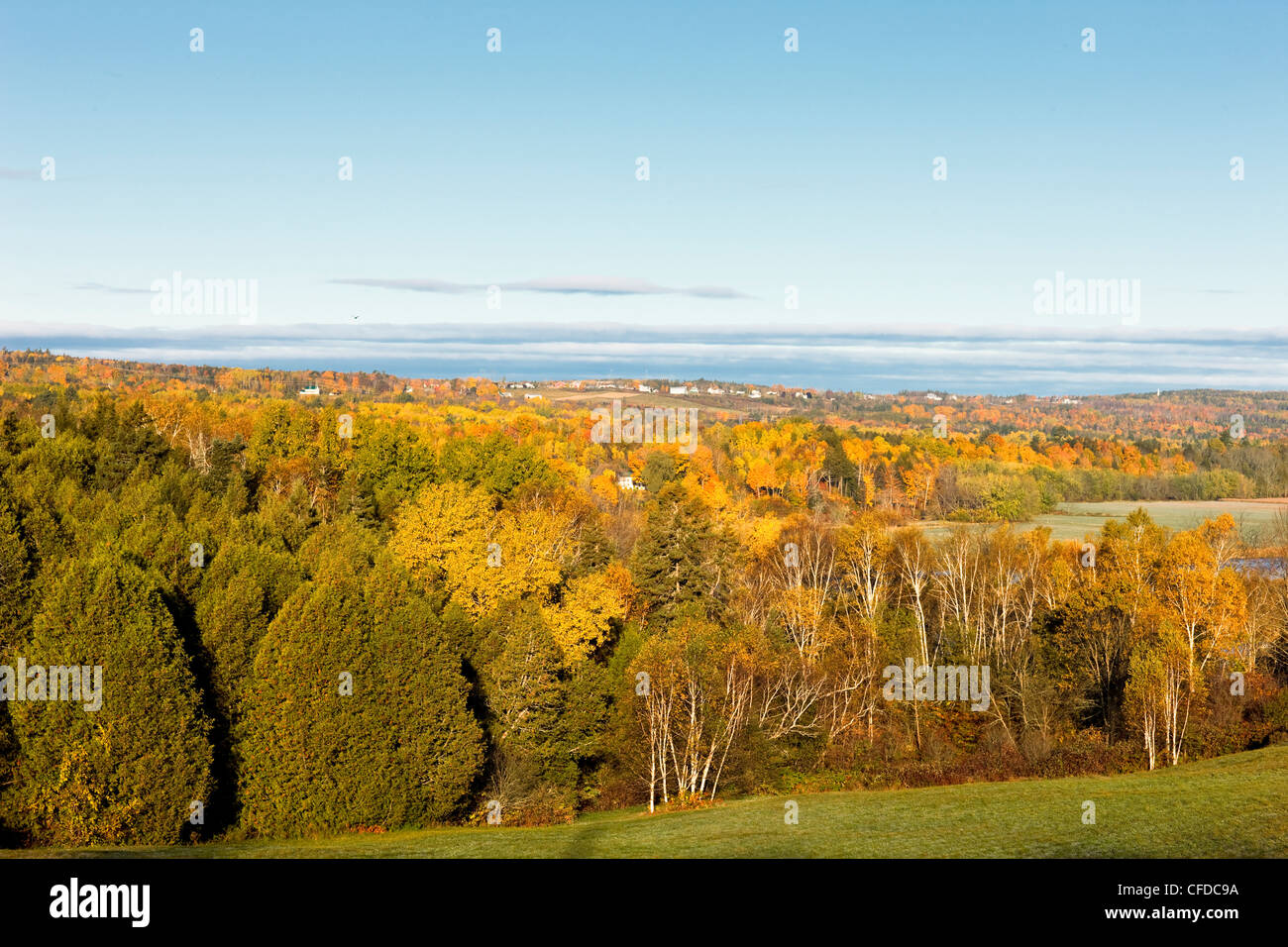 Fall colors, Saint John River Valley, New Brunswick, Canada Stock Photo ...