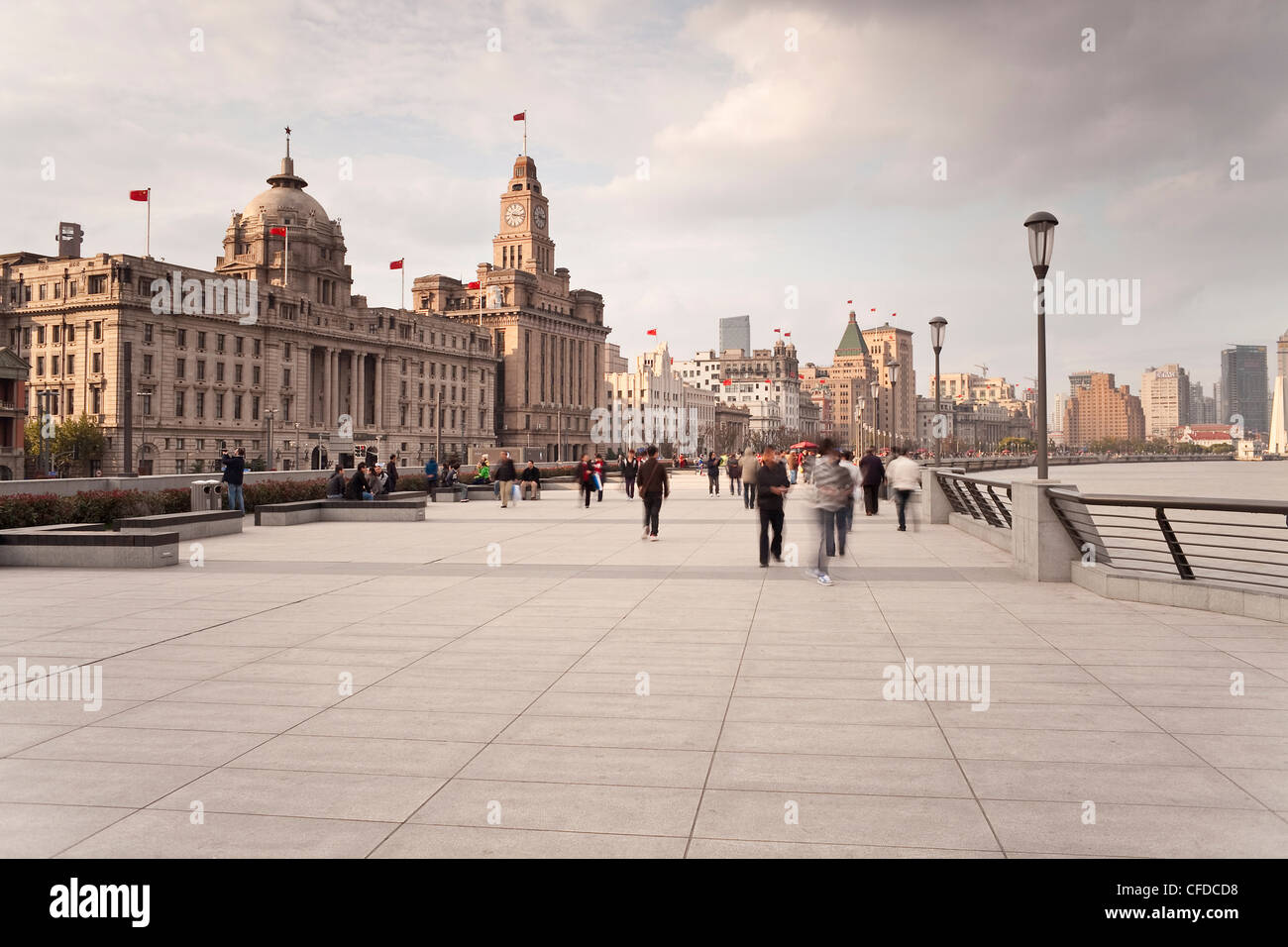 The Bund, Promenade along the Huangpu River, Shanghai, China, Asia ...