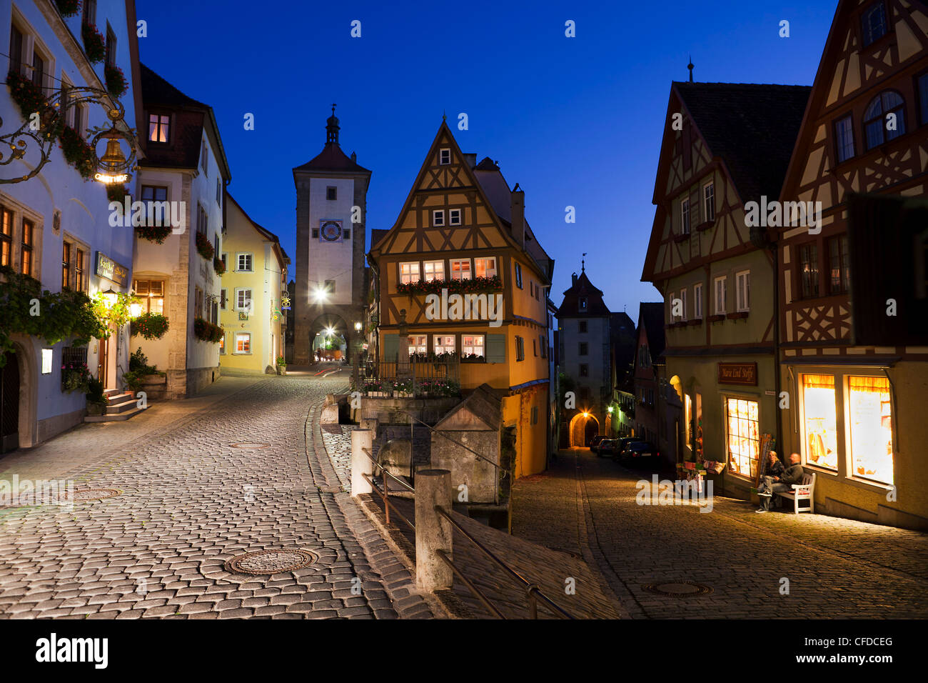 Ploenlein, Siebers Tower, Rothenburg ob der Tauber, Franconia, Bavaria ...