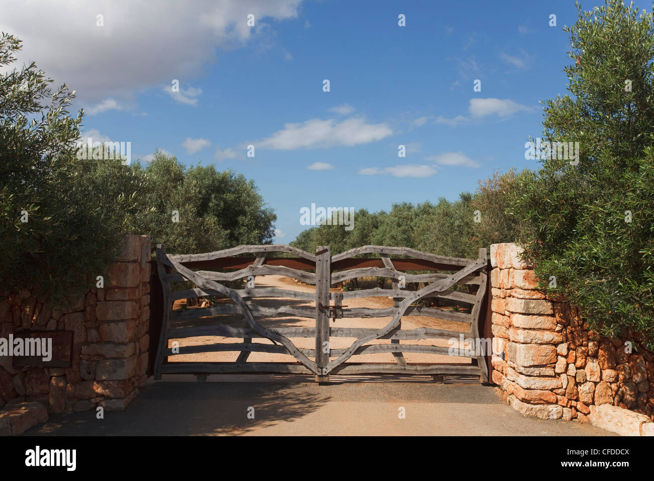 Entrance gate trees hi-res stock photography and images - Alamy