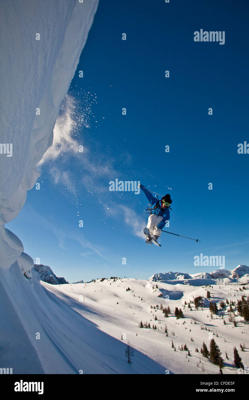 Skier Descending A Steep Slope High Resolution Stock Photography and ...