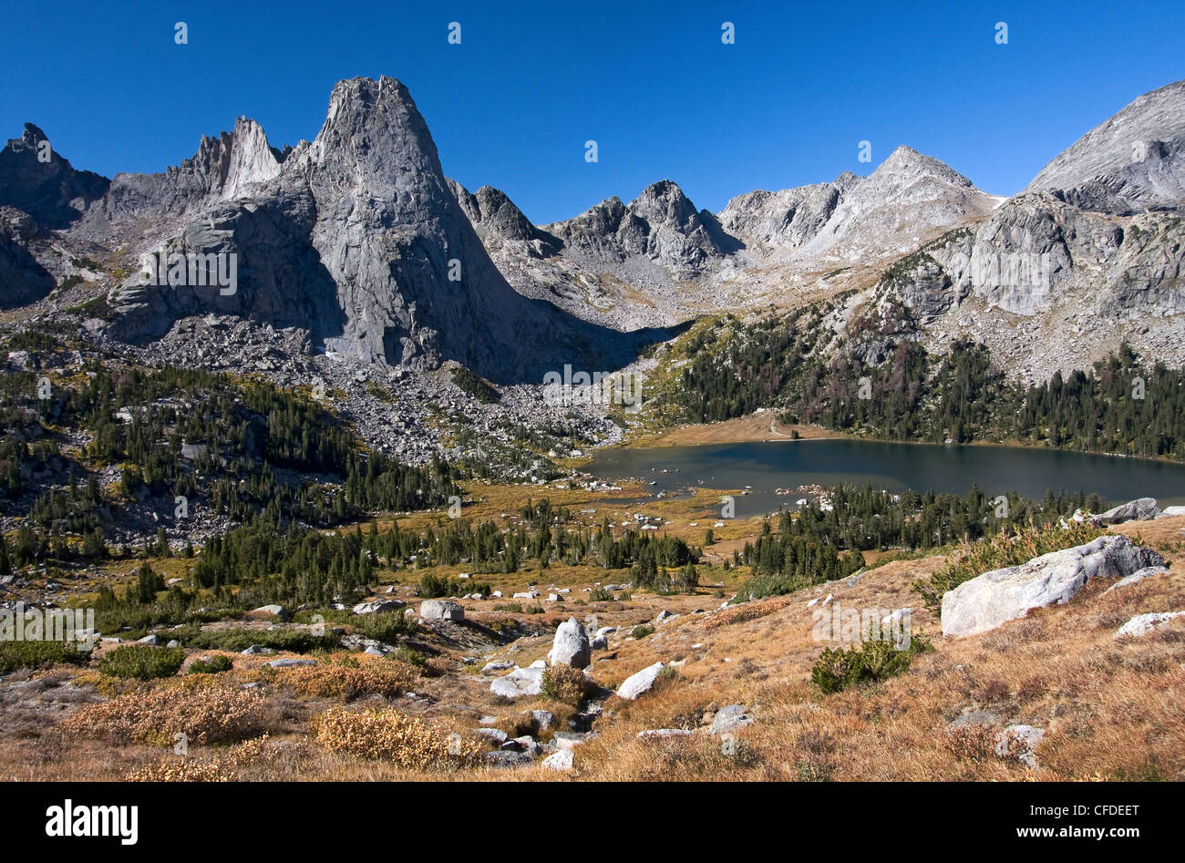 Trail to Titcomb Basin, Wind River Range, Wyoming, United States of ...