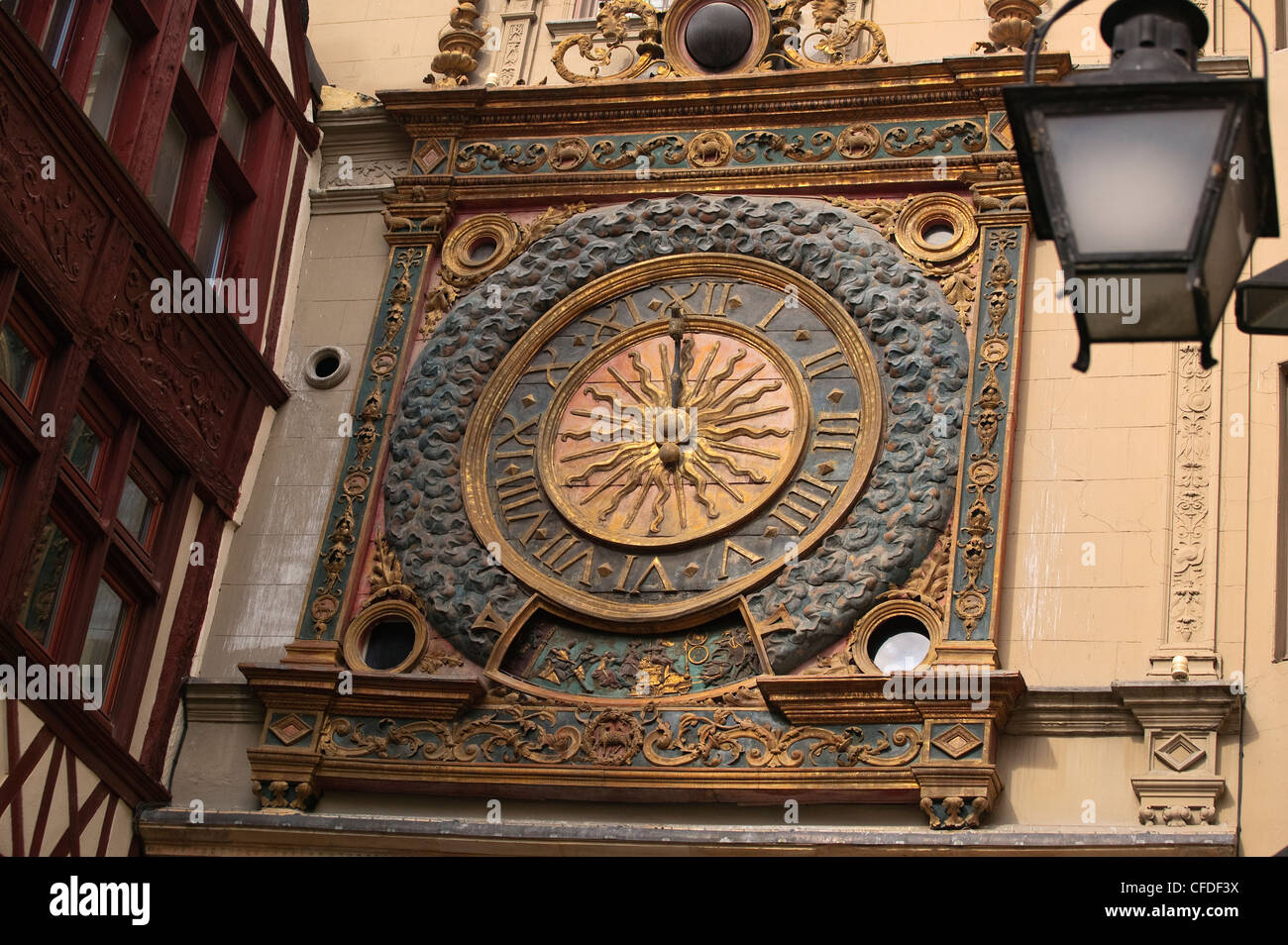 The Gros Horloge Clock Rouen Seine-Maritime Normandy France Stock Photo ...