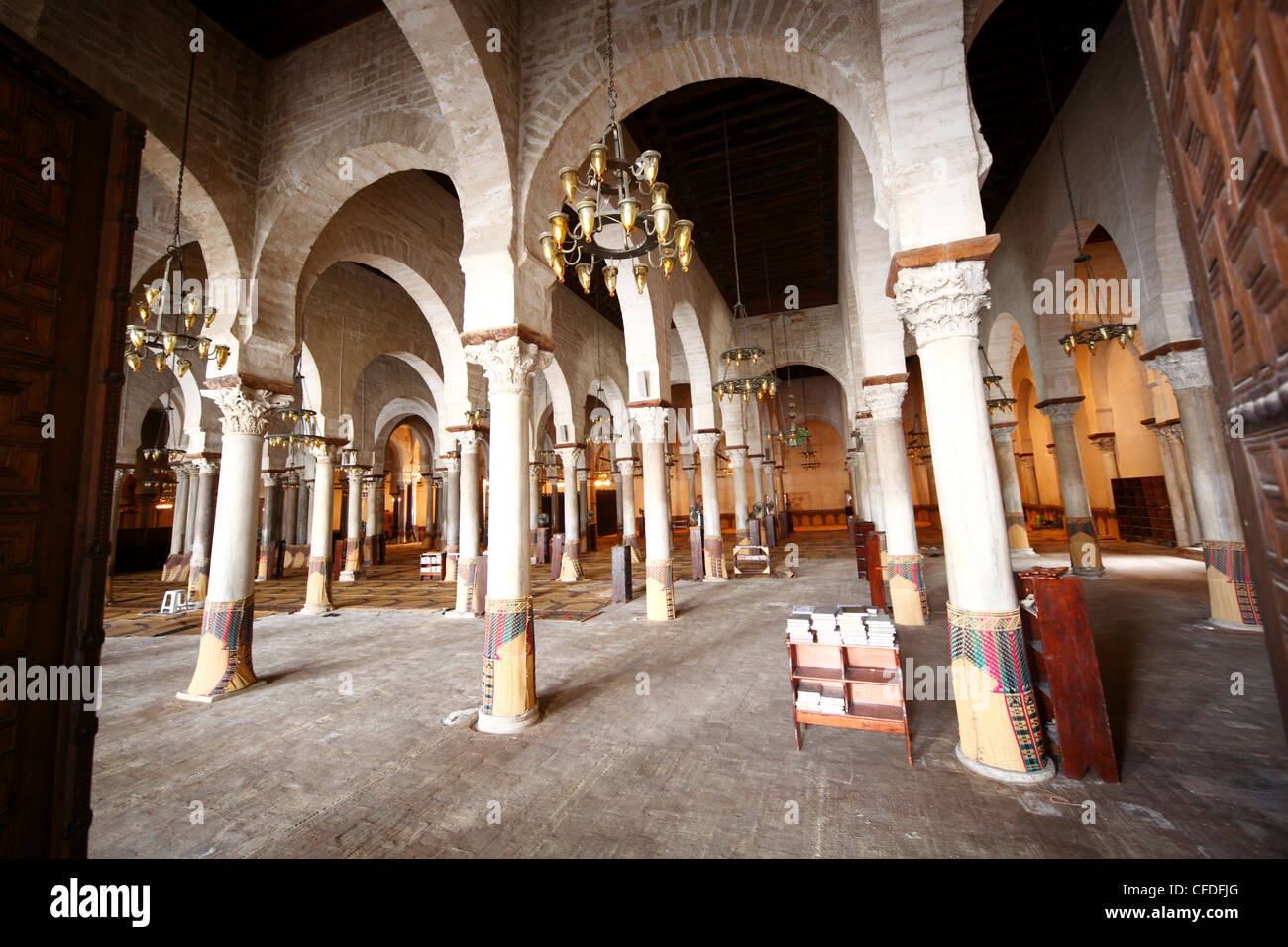 Prayer Hall of The Great Mosque Okba, Kairouan, UNESCO World Heritage ...